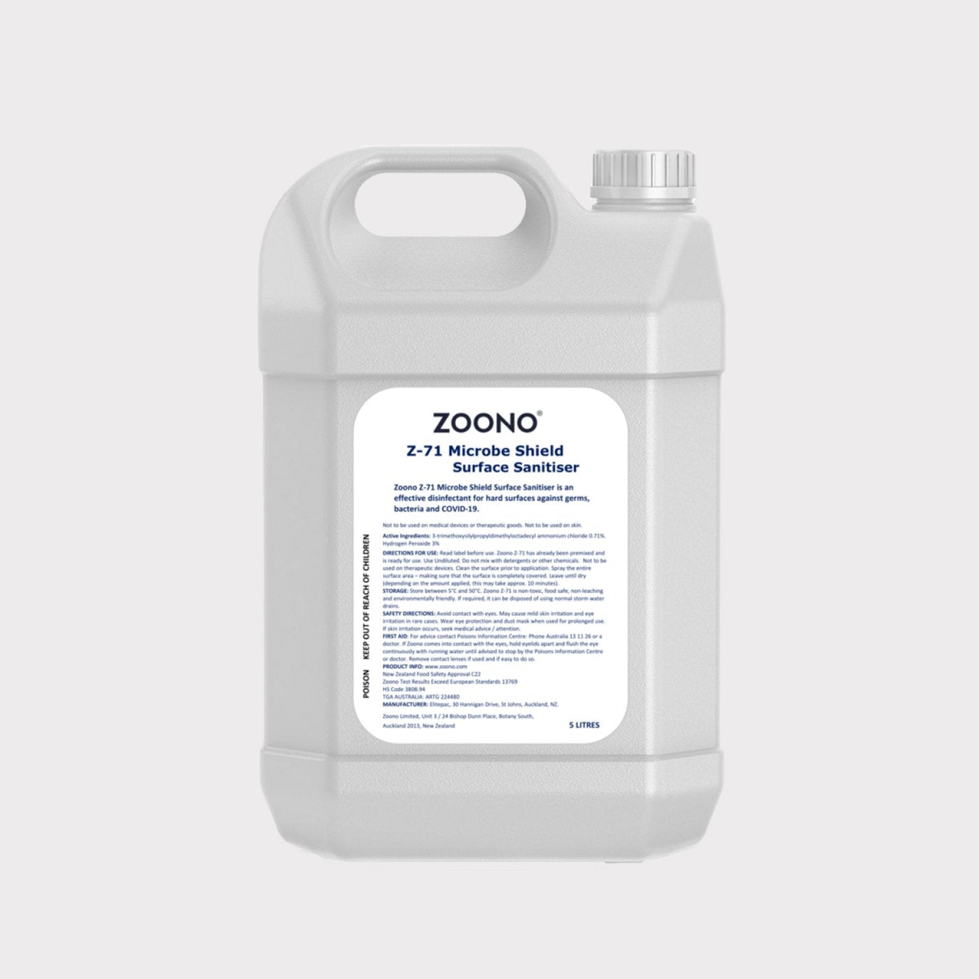 ZOONO Surface Sanitiser 5 L Bottle - astomed.no